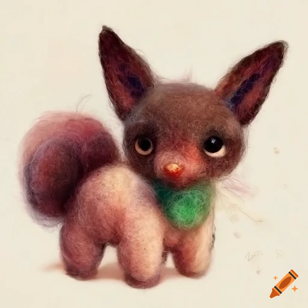 Cute felted wool creatures on Craiyon