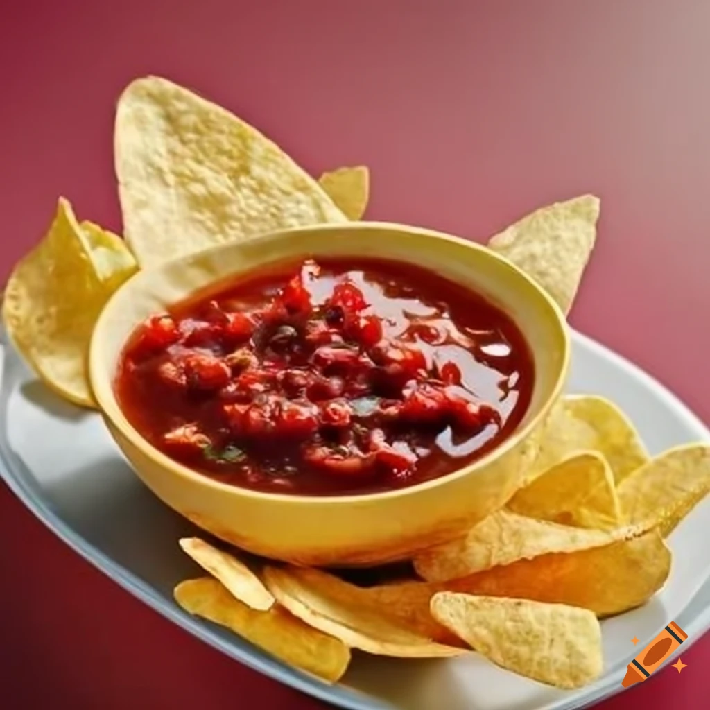 Delicious chips and salsa on Craiyon