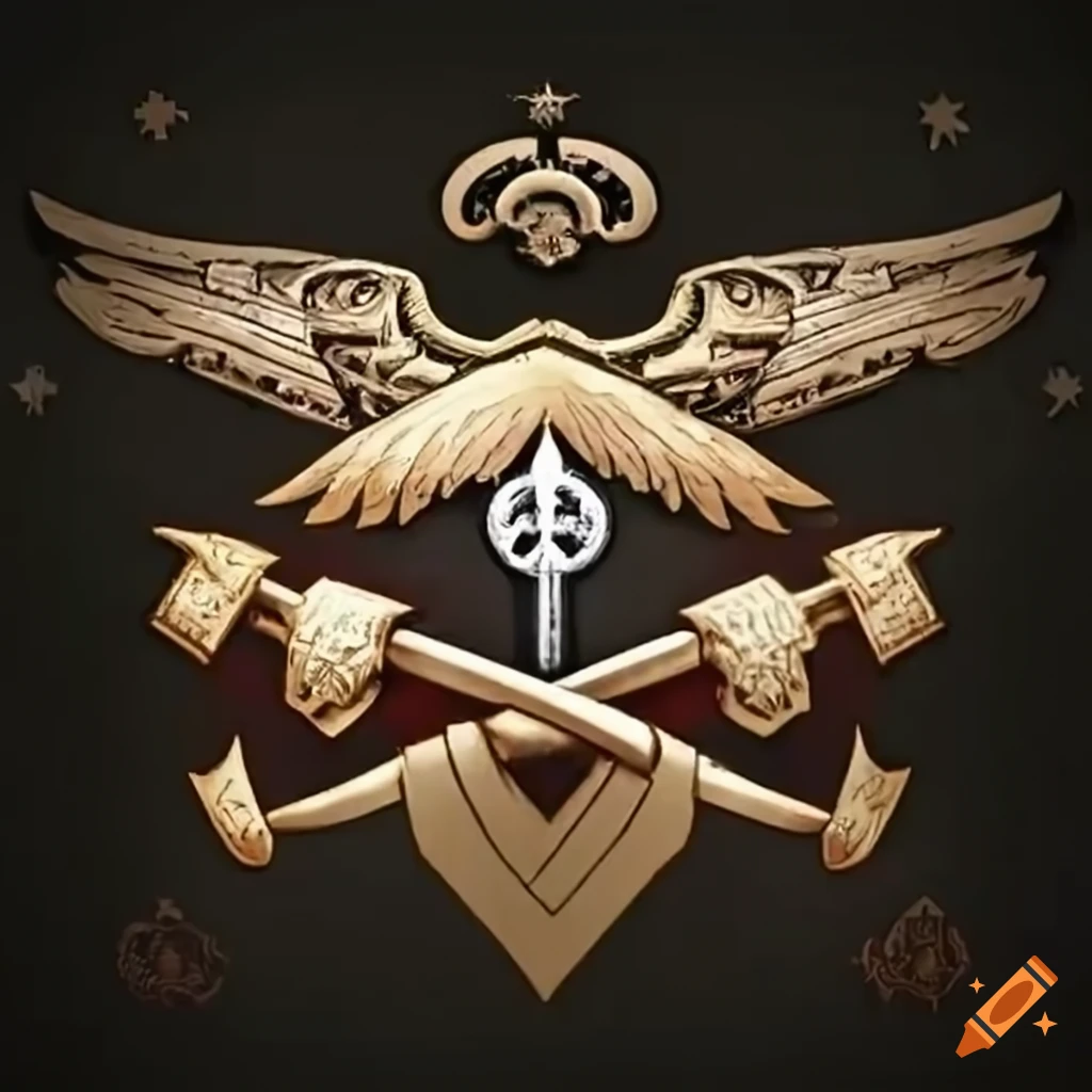 Logo of a task force with 12 Hermes and blood on Craiyon