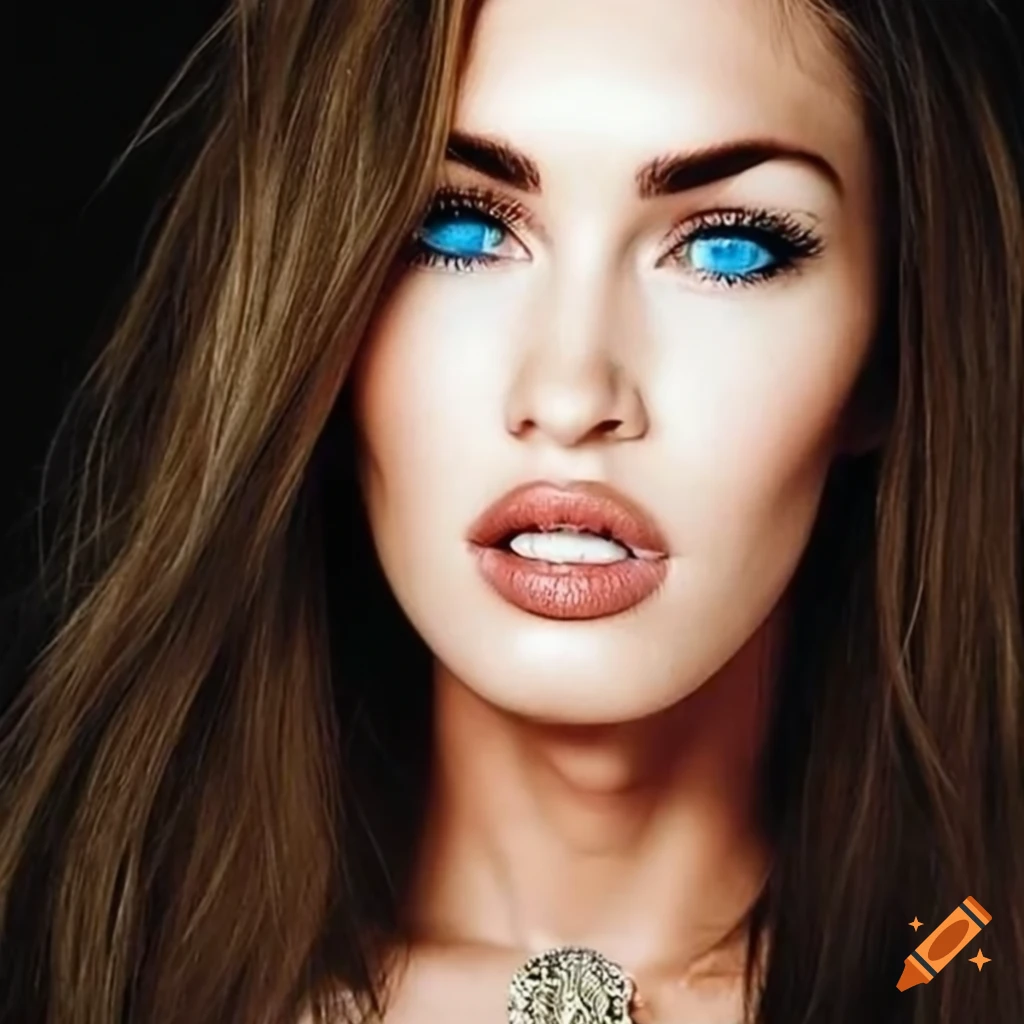 Portrait of a celebrity with mesmerizing blue eyes on Craiyon