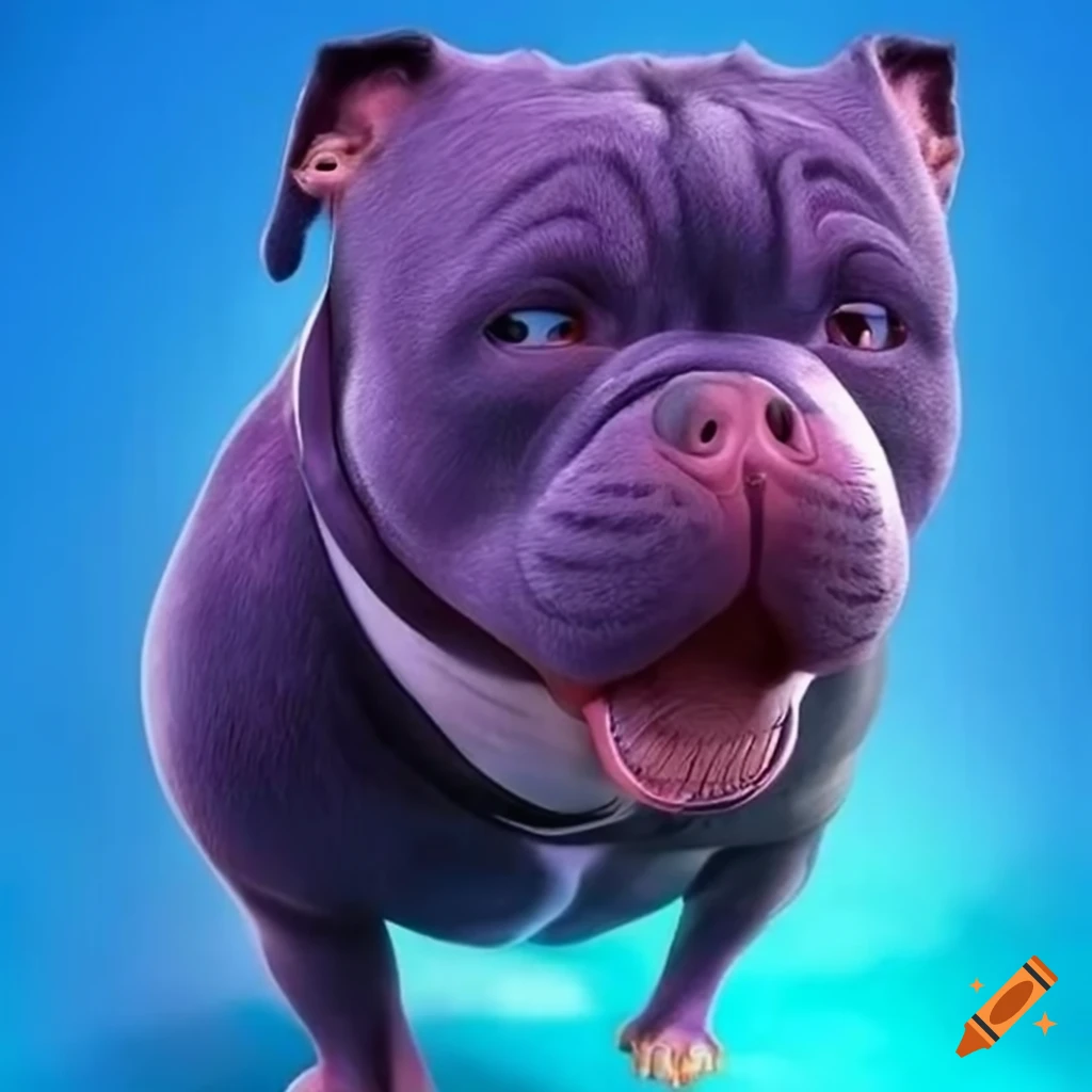 Poster with Disney Pixar film featuring American Bully dogs on Craiyon