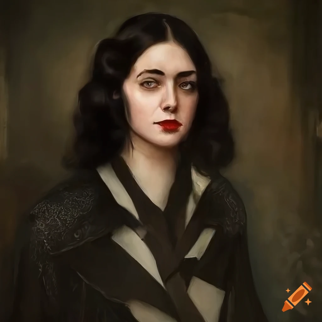 Portrait of a beautiful brunette woman on a haunted ship on Craiyon