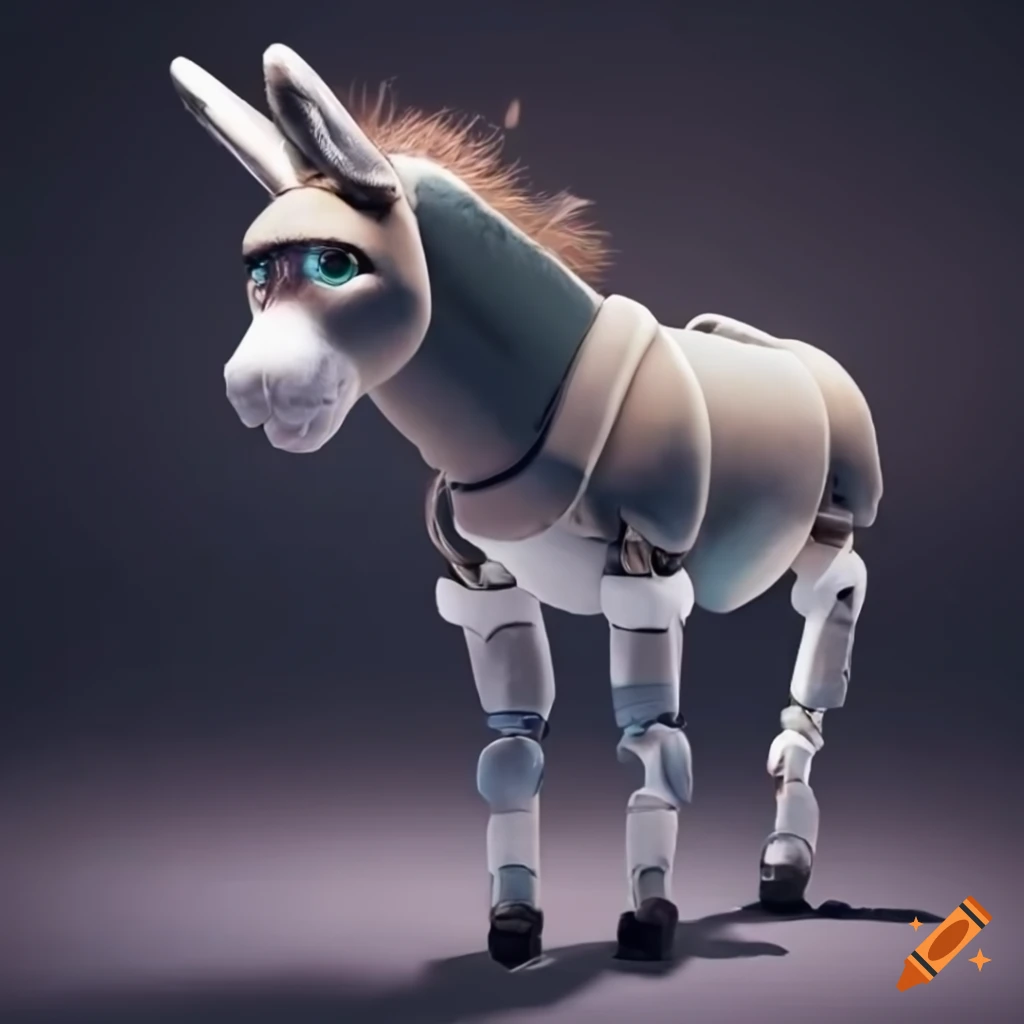 Funny robot donkey on Craiyon