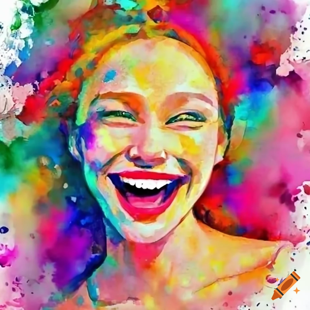 Portrait of a happy woman on Craiyon