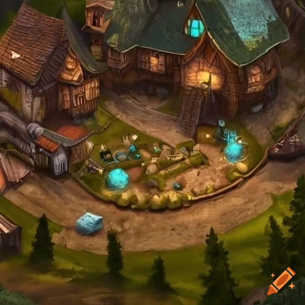 Top view of a enchanting village