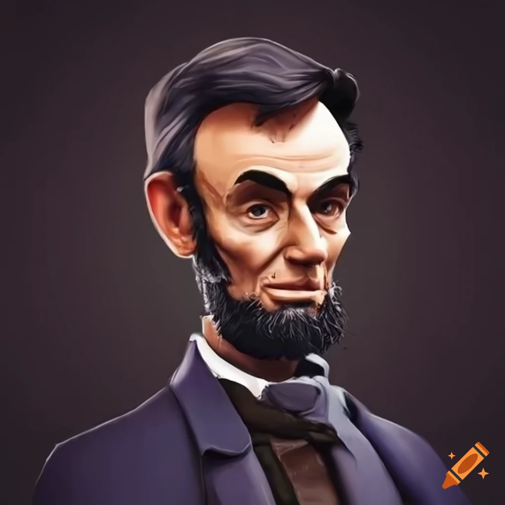 Pixar style illustration of abraham lincoln