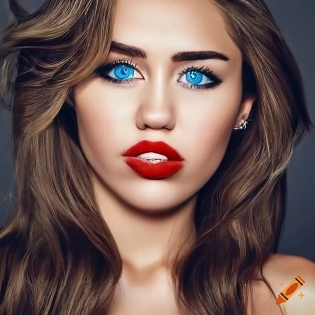 Portrait Of A Beautiful Woman With Tan Skin And Blue Eyes On Craiyon