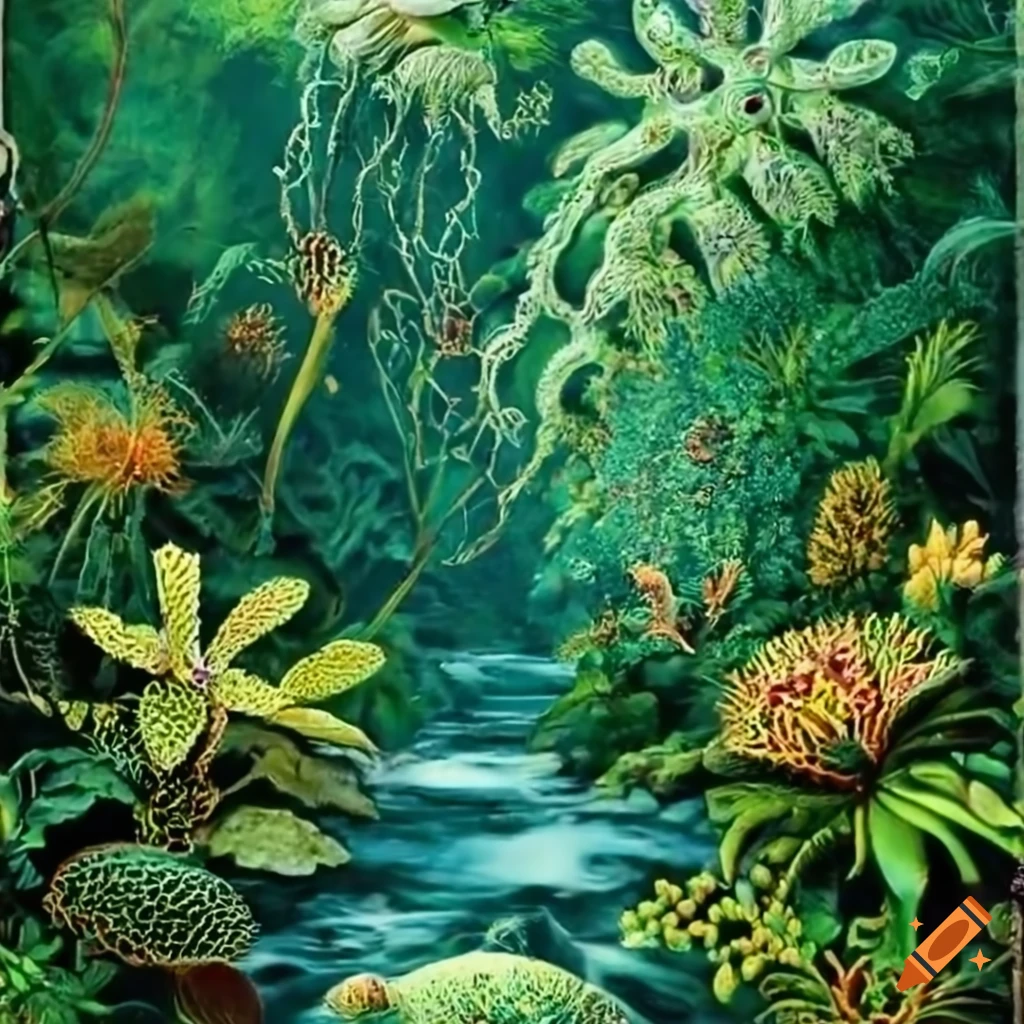 Realistic painting of a jungle with carnivorous plants on Craiyon