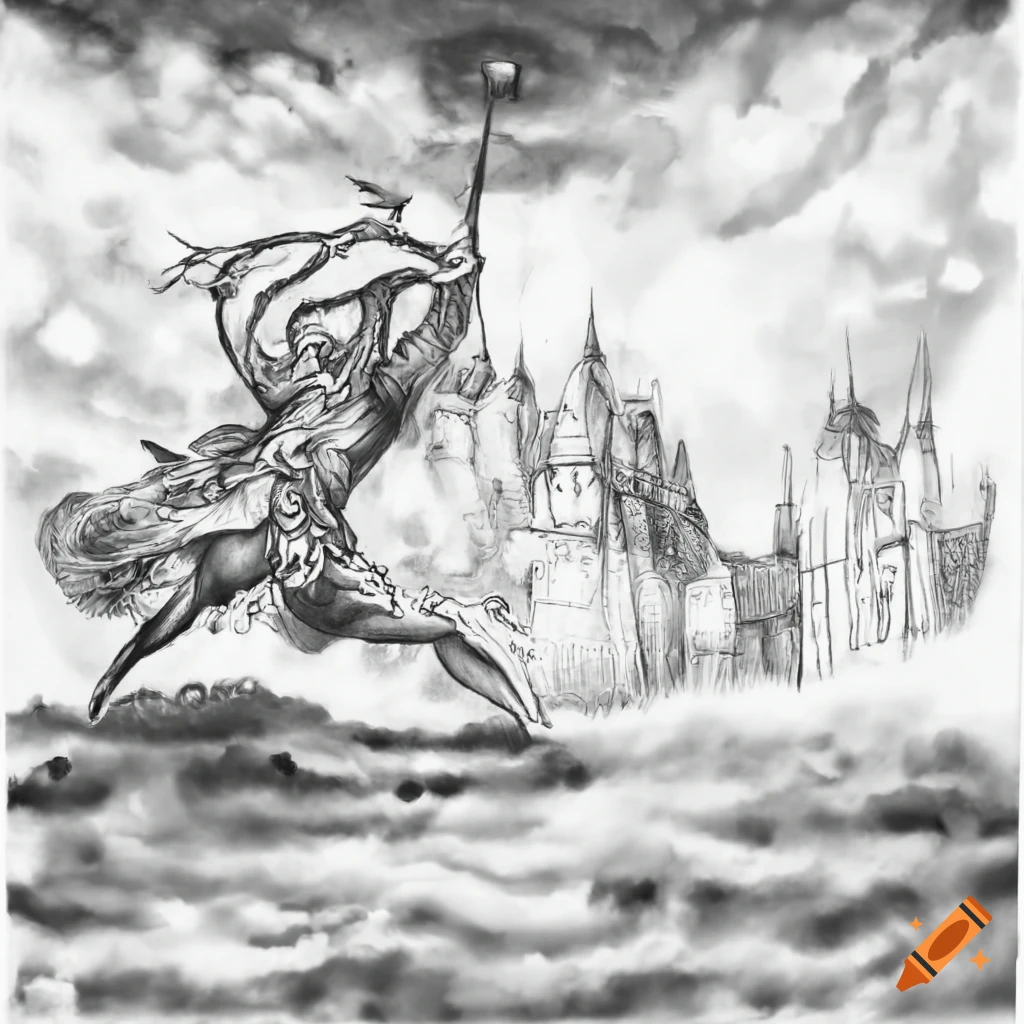 Epic battle between gods in the skies on Craiyon