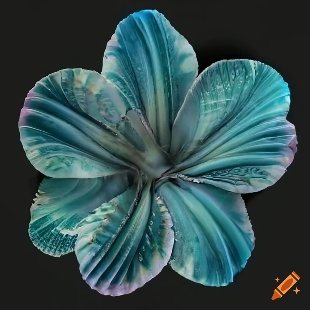 Realistic high-resolution image of a giant iridescent floral shell on ...