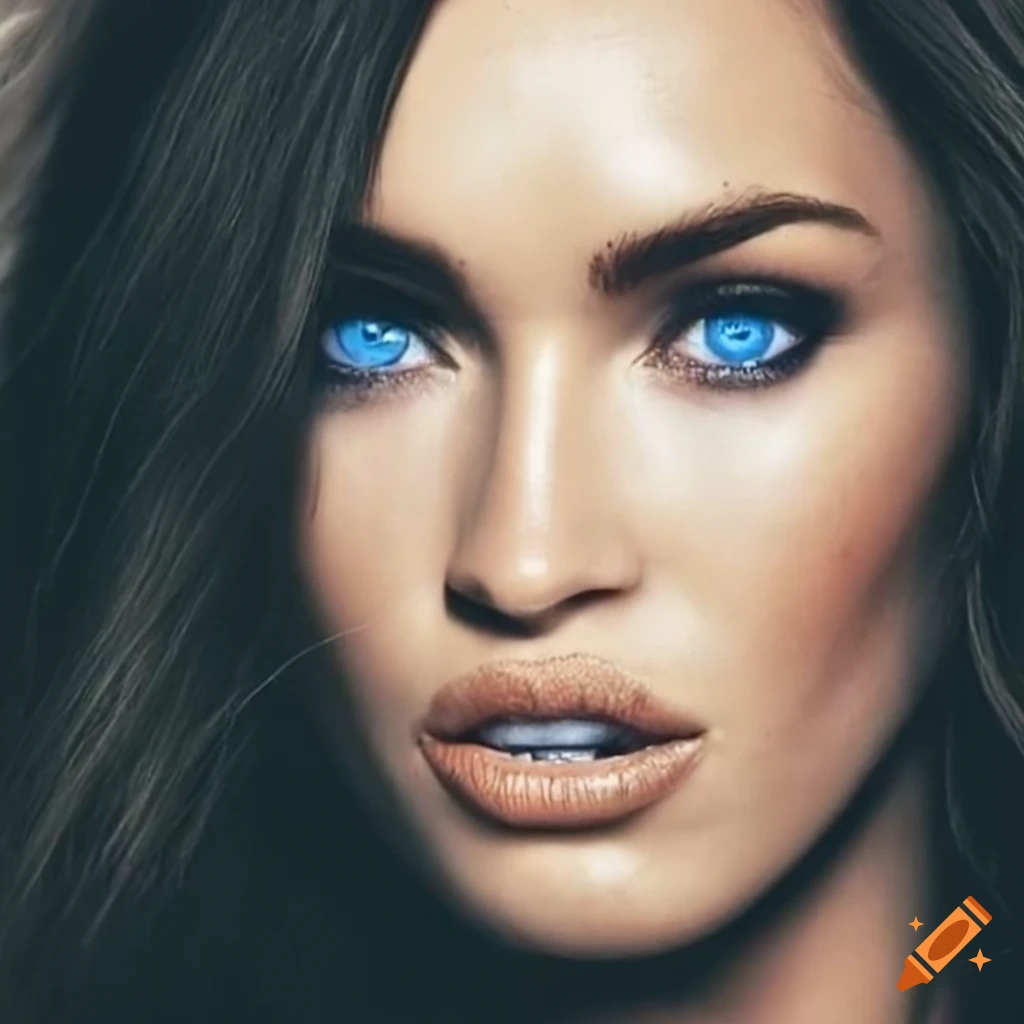 Portrait of a celebrity with striking blue eyes on Craiyon