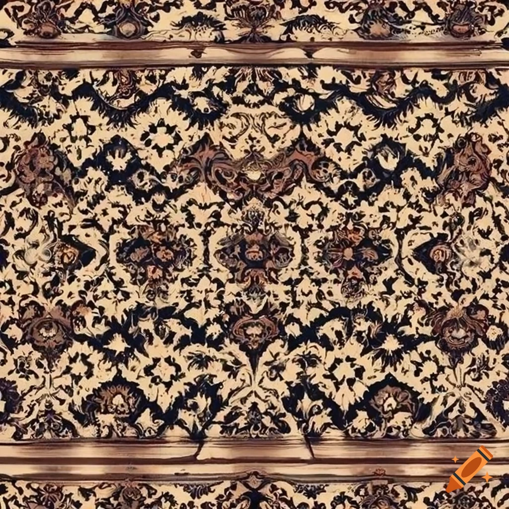 Sepia anatolian traditional pattern on Craiyon