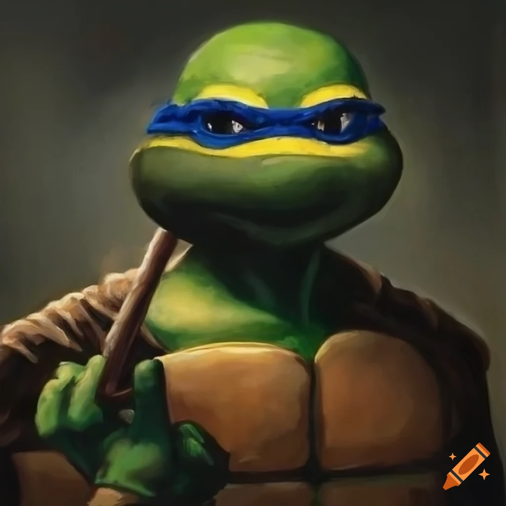 Renaissance painting of the teenage mutant ninja turtles