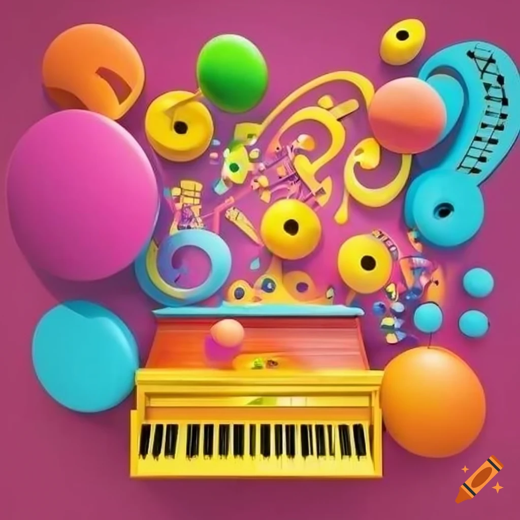 Colorful music studio for kids on Craiyon