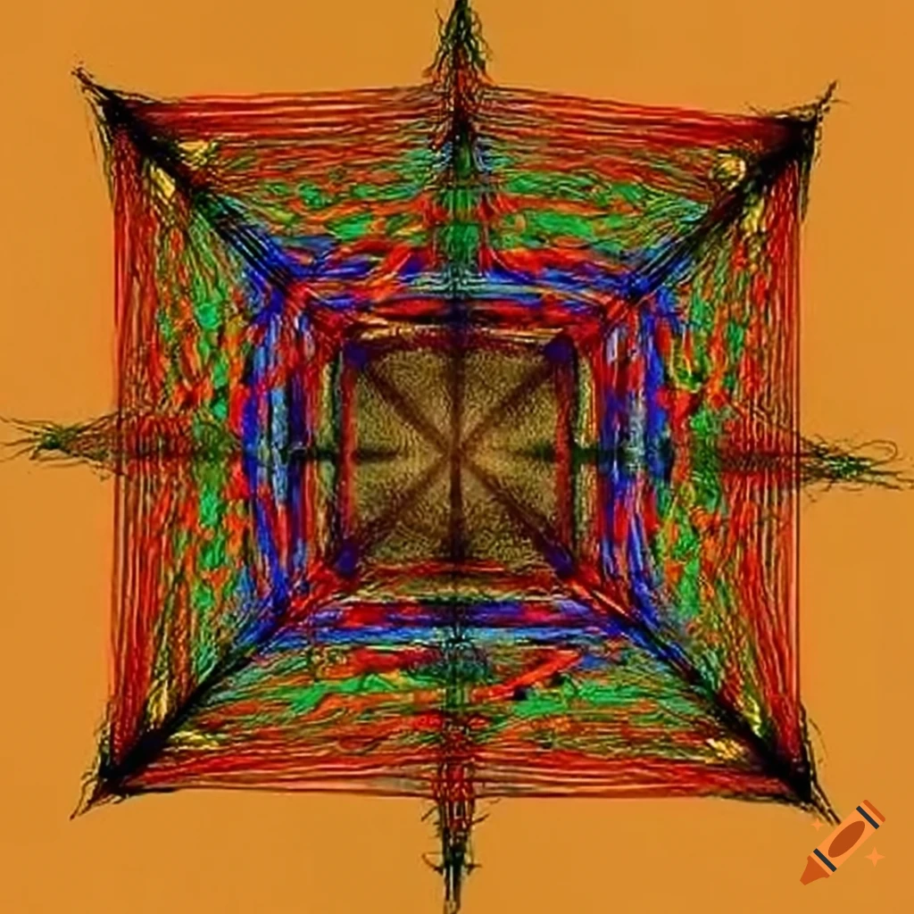 Geometric representation of the present moment in max ernst style