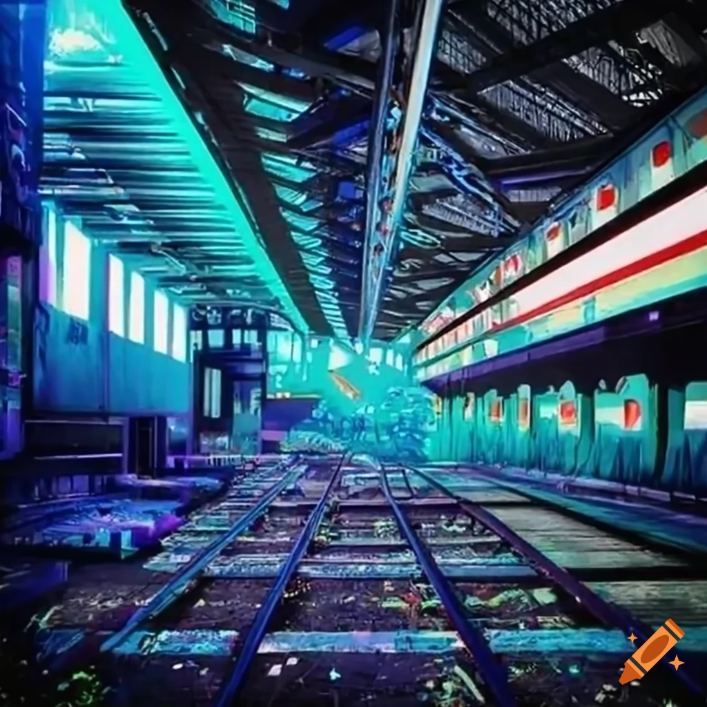 Dreamscape retrowave artwork of an abandoned train station in boston ...