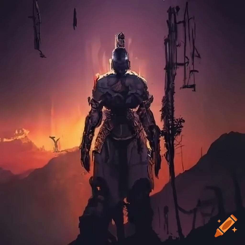 Futuristic battle scene in tai mo shan on Craiyon