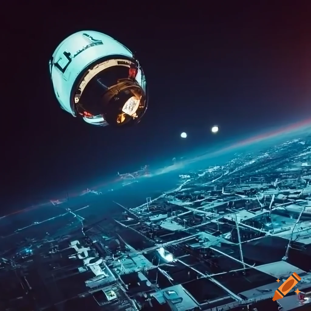 Image of illuminated swarm in space