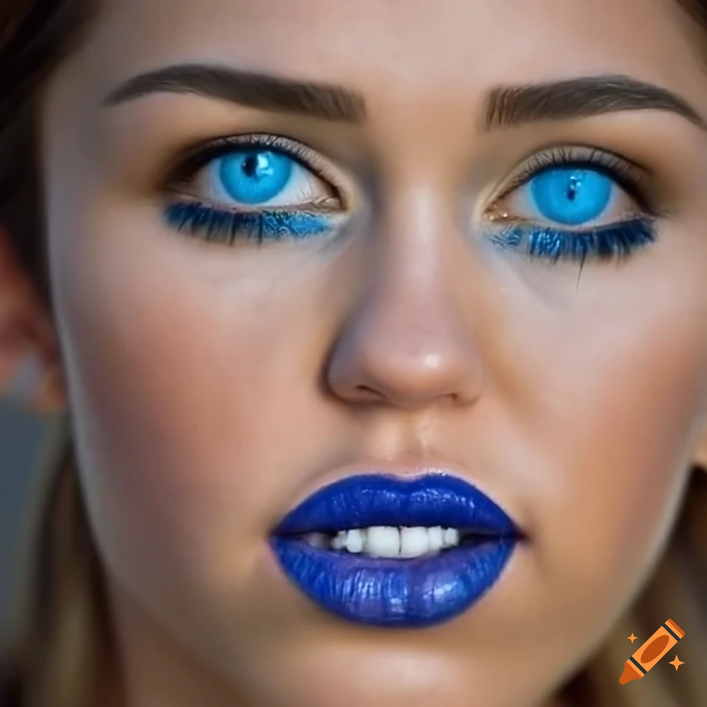 Portrait of a beautiful woman with tan skin and blue catlike eyes on Craiyon