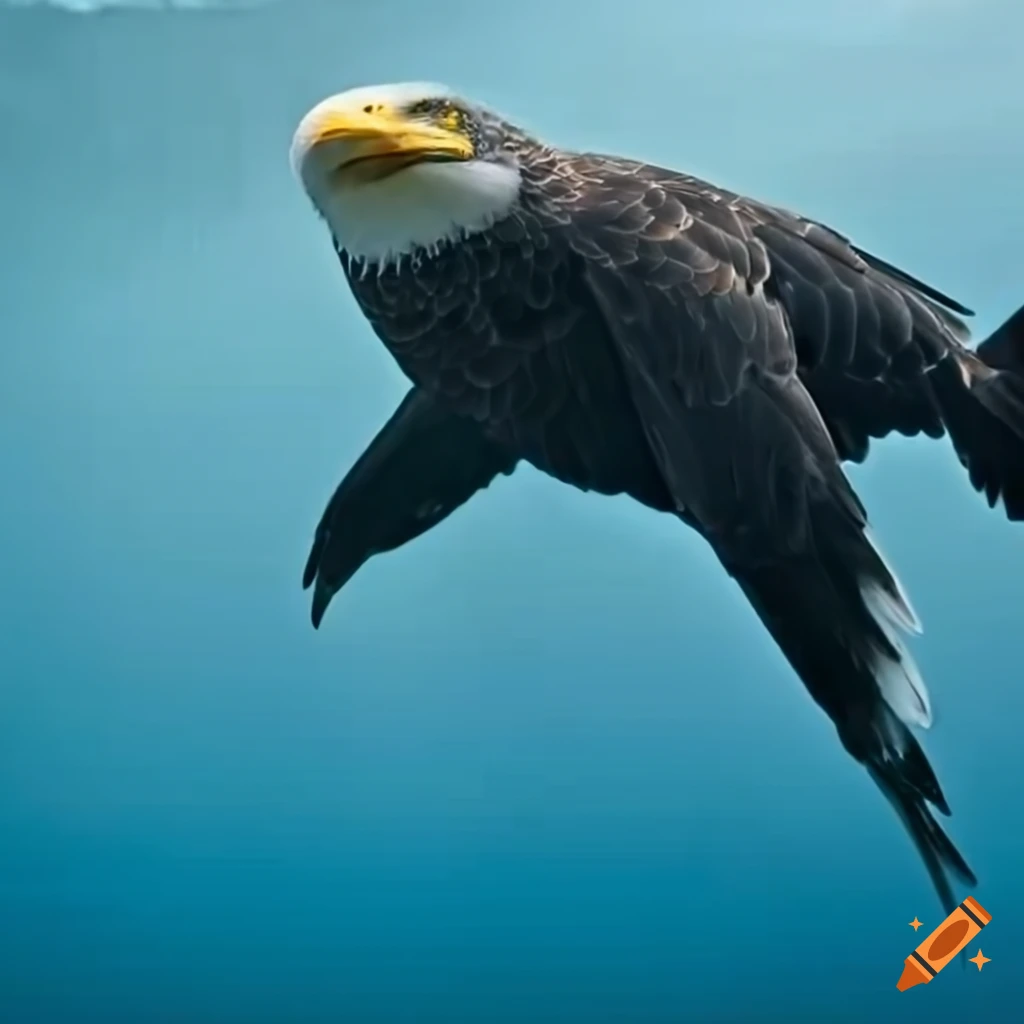 Image of a shark and a bald eagle together on Craiyon