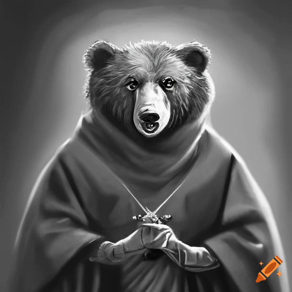 Bear dressed as Eastern Orthodox monk on Craiyon