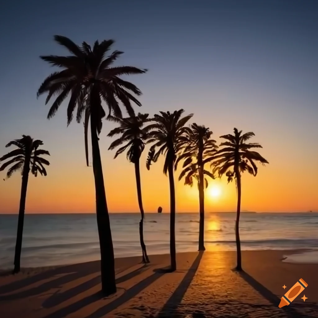 Artistic drawing of Marbella beach at sunset on Craiyon