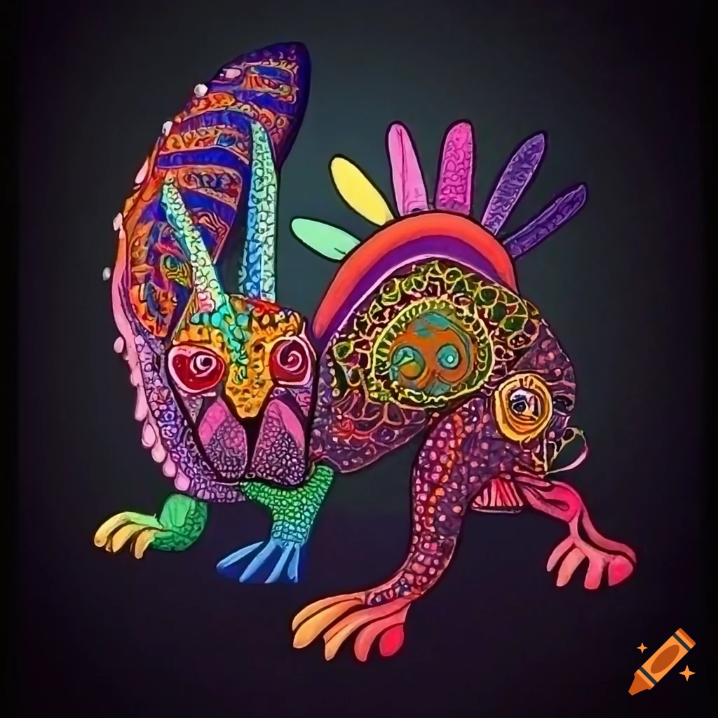 Colorful mexican alebrije sculpture