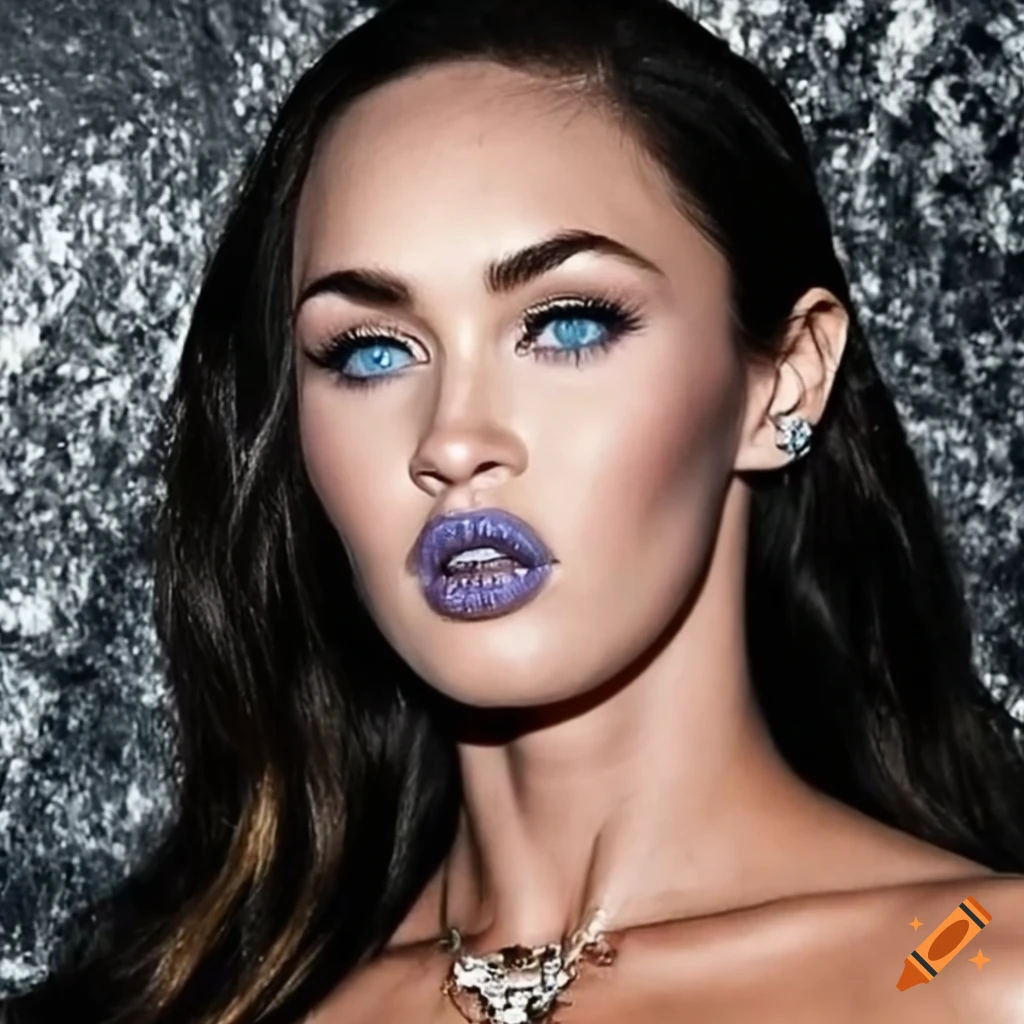 Portrait of megan fox and miley cyrus with striking blue eyes on Craiyon
