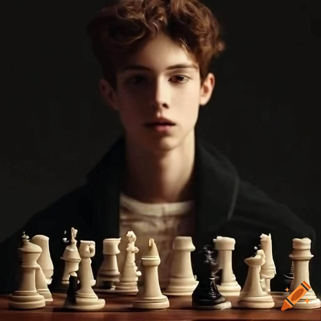 Image of a young male chess player on Craiyon