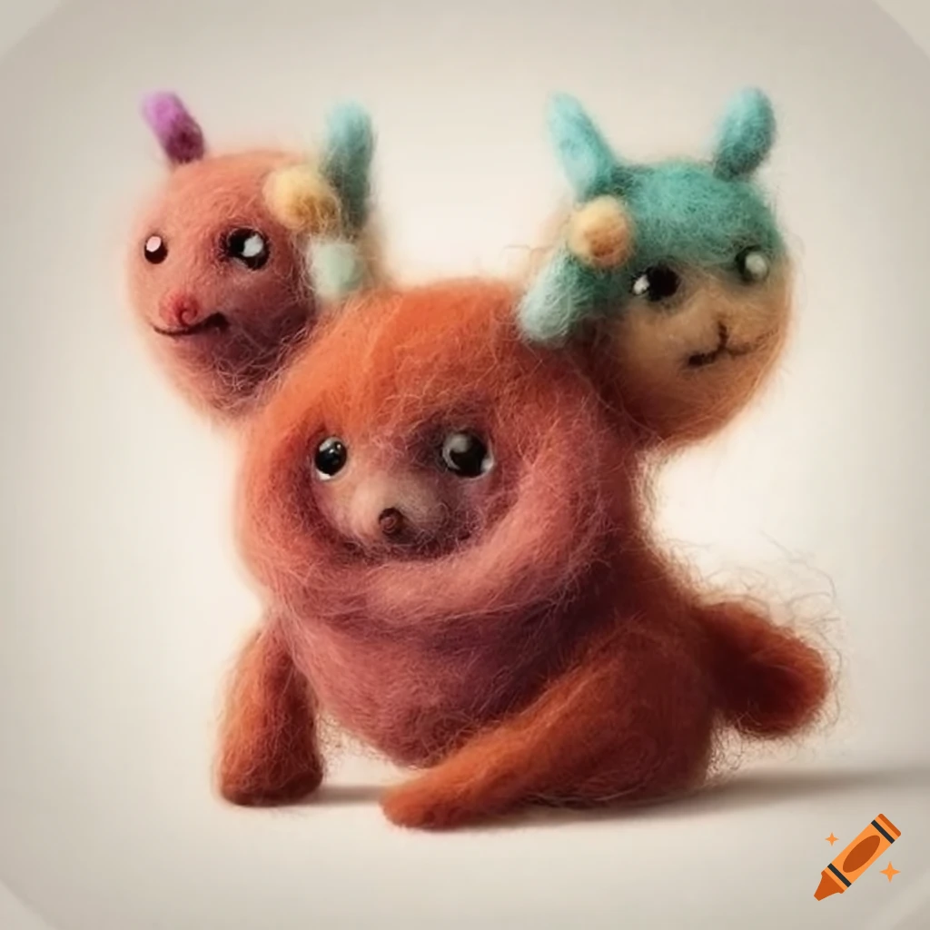 Felty wool creatures