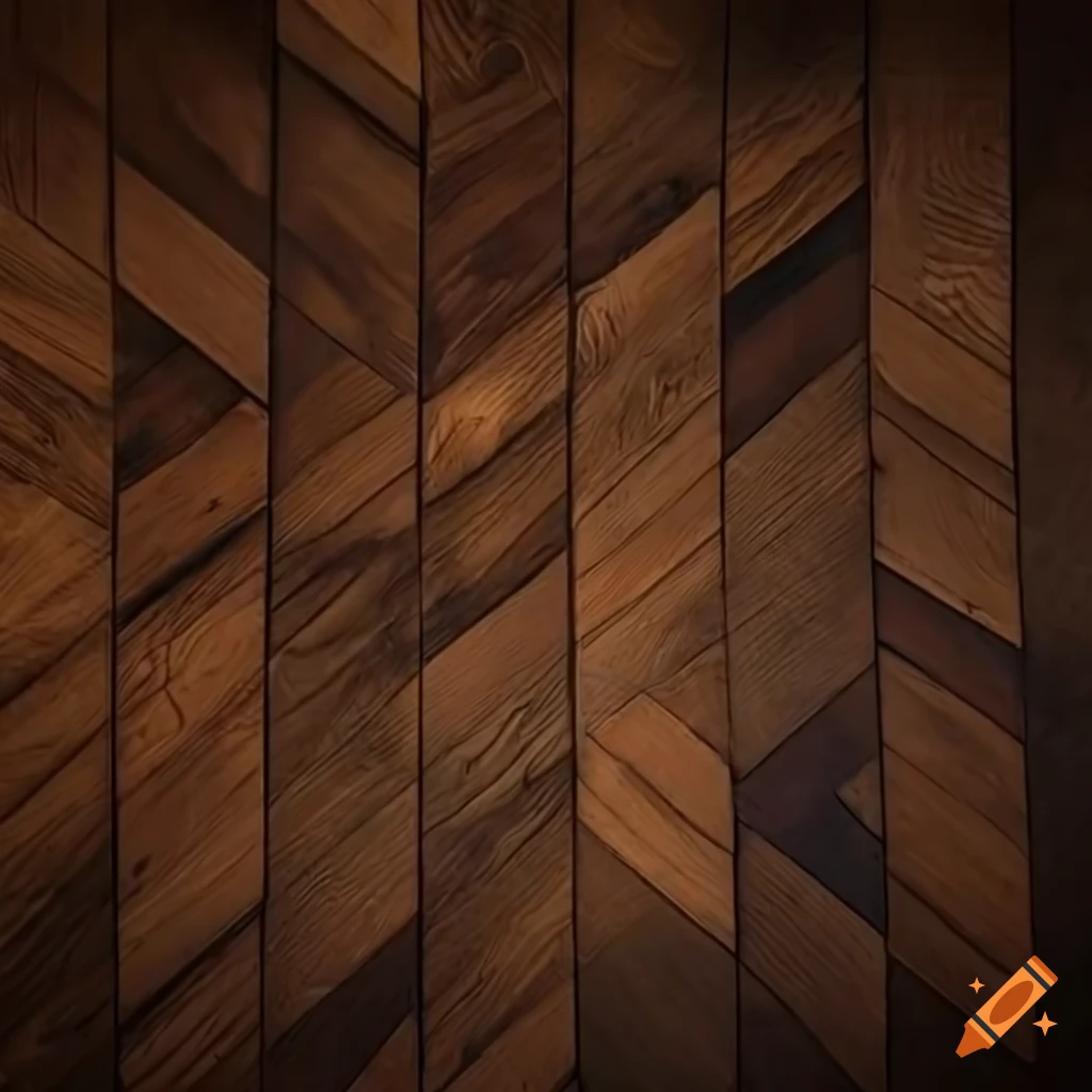 Aerial view of a dark 1920s parquet floor