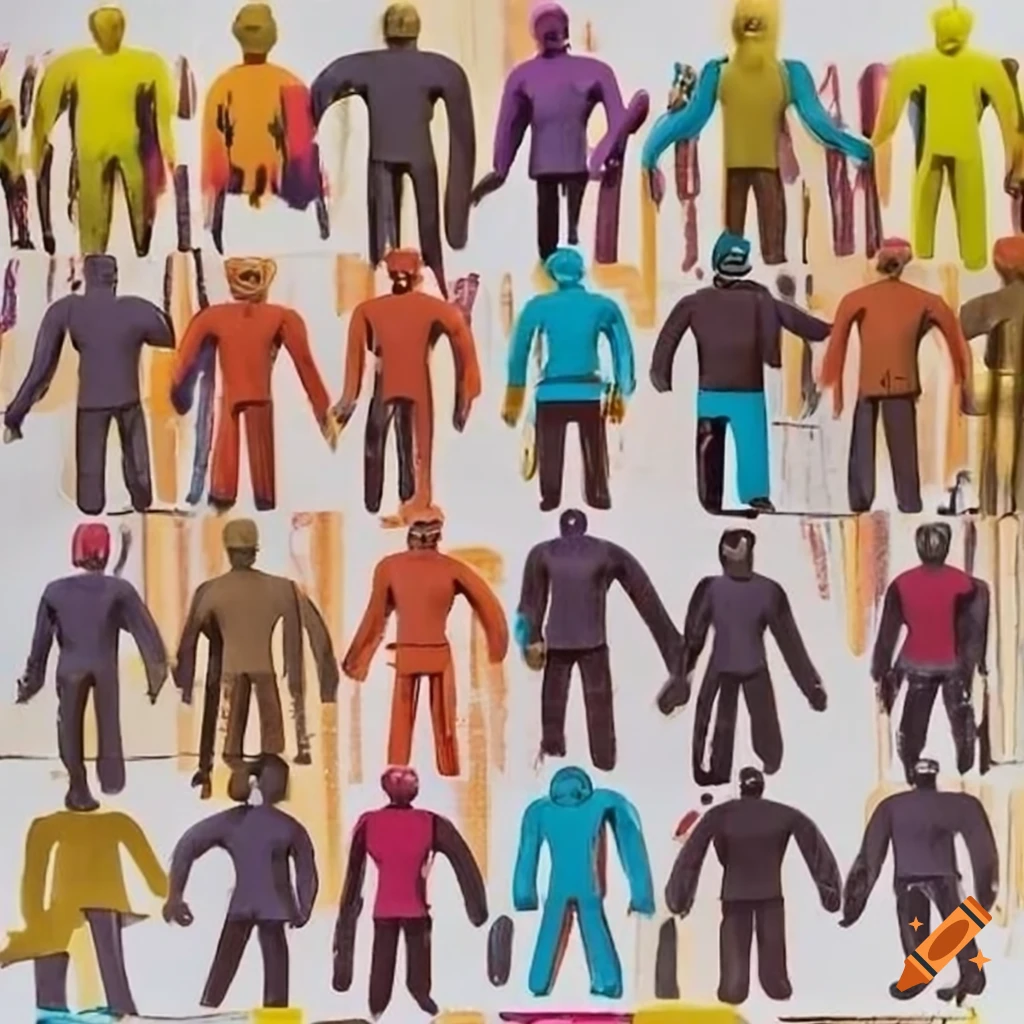 Andy warhol inspired artwork of action figures on Craiyon