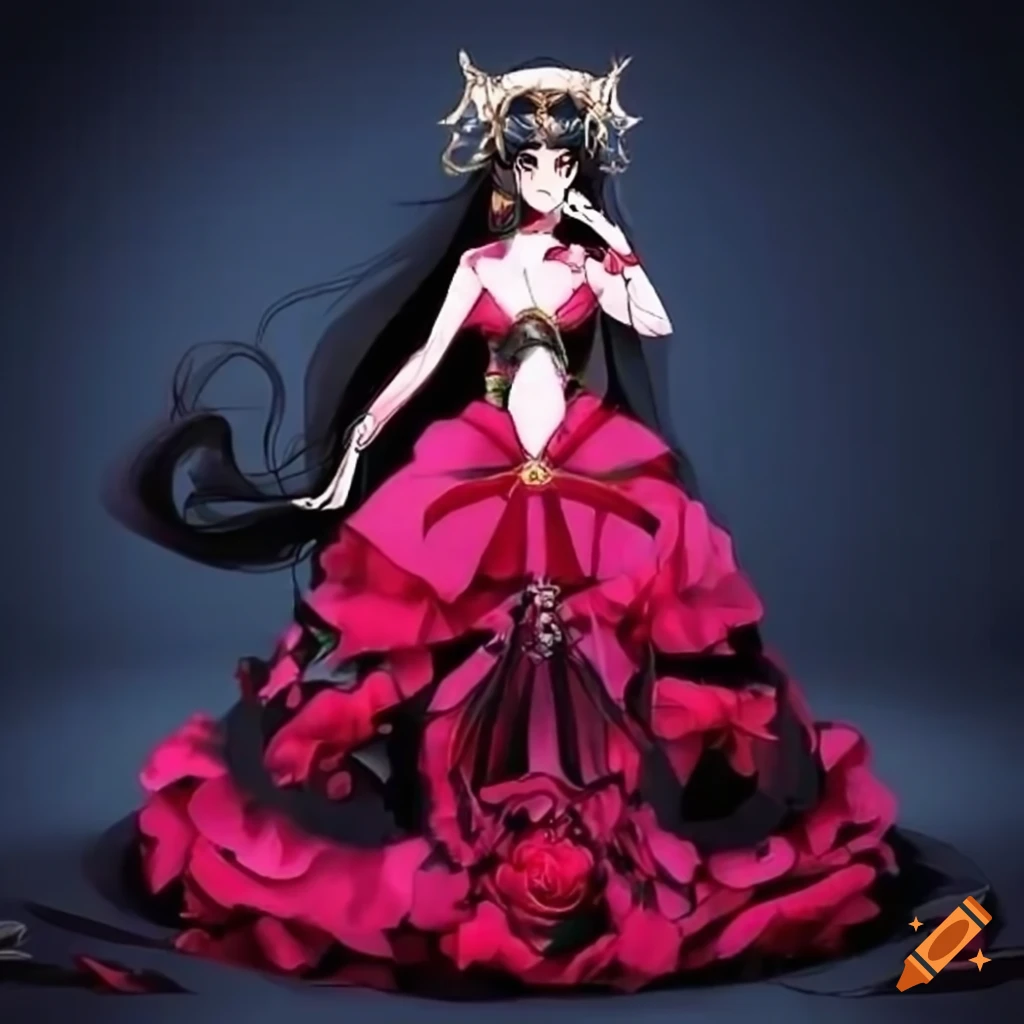 Anime characters in regal clothes depicting a demon king and queen on ...