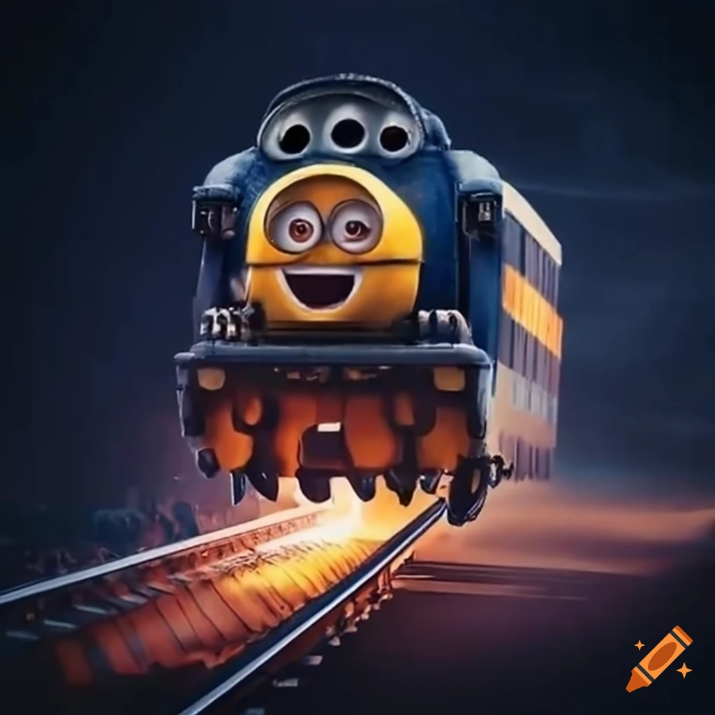 Image of cole train leading minions to a stadium on Craiyon