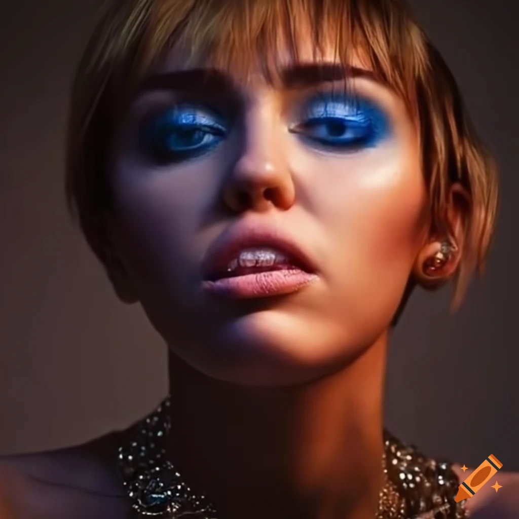 Portrait of a beautiful woman with blue eyes and dark hair on Craiyon