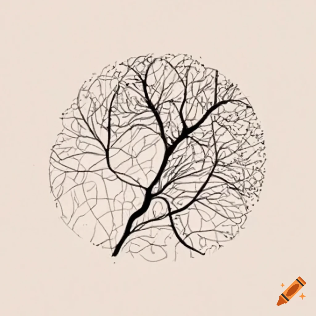 Abstract botanical ink drawing with thin lines on Craiyon