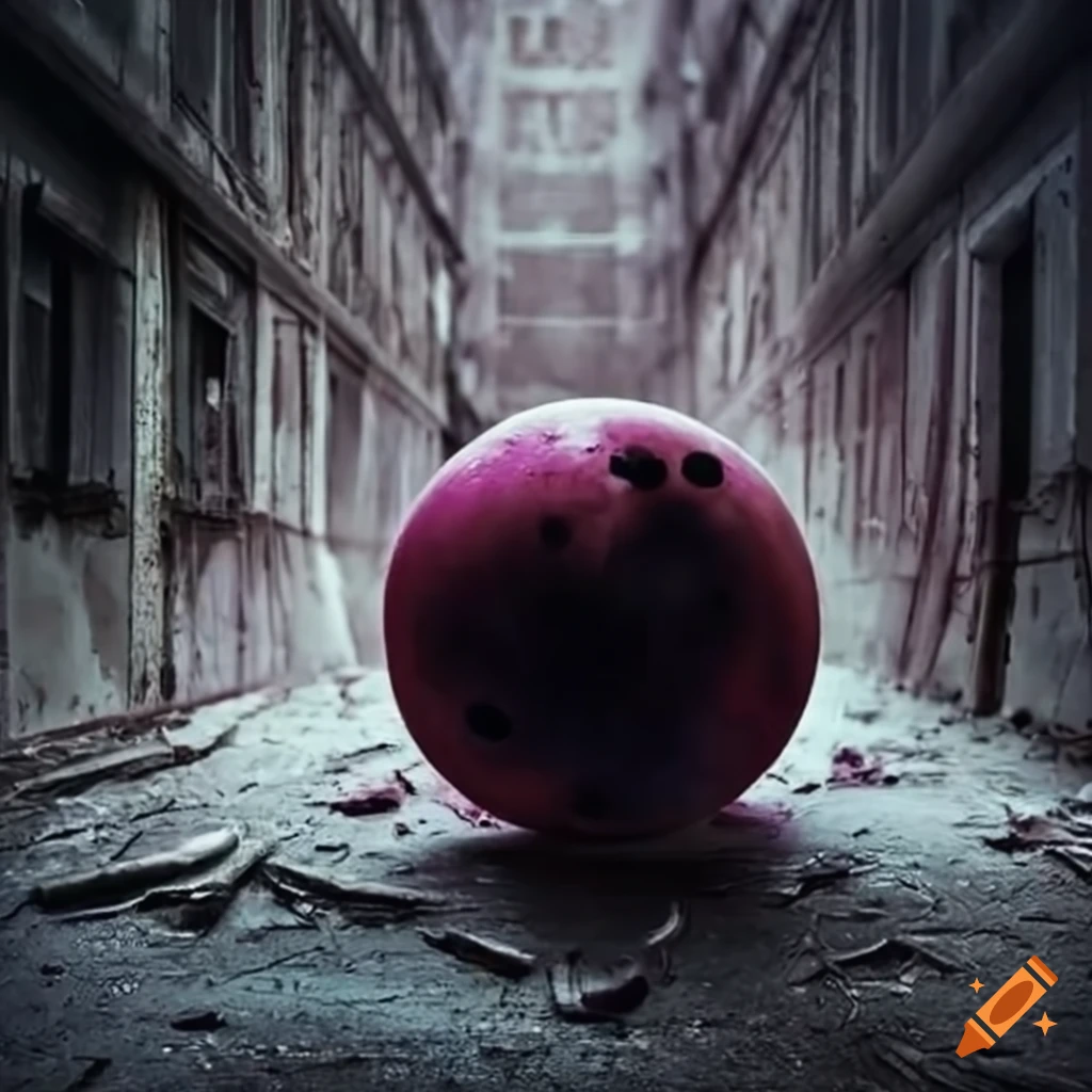 Spooky artwork of a possessed bowling ball on Craiyon