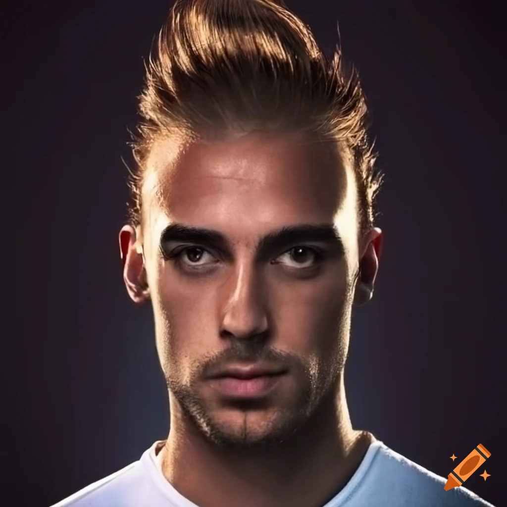 Headshot of a stylish italian soccer player on Craiyon