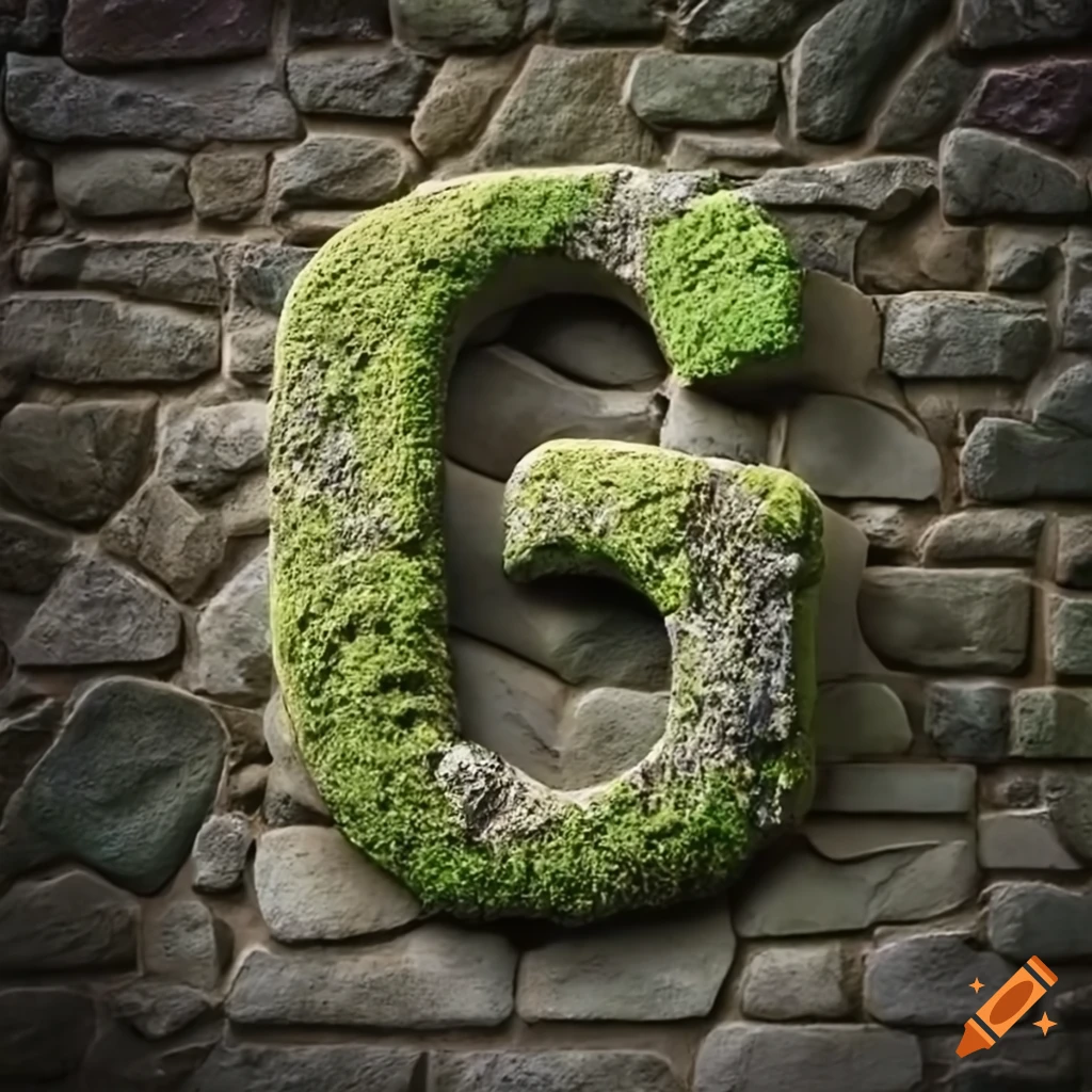 Moss-covered stone letters spelling "oppiano"