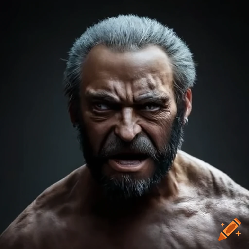 Image of bud spencer capturing wolverine on Craiyon