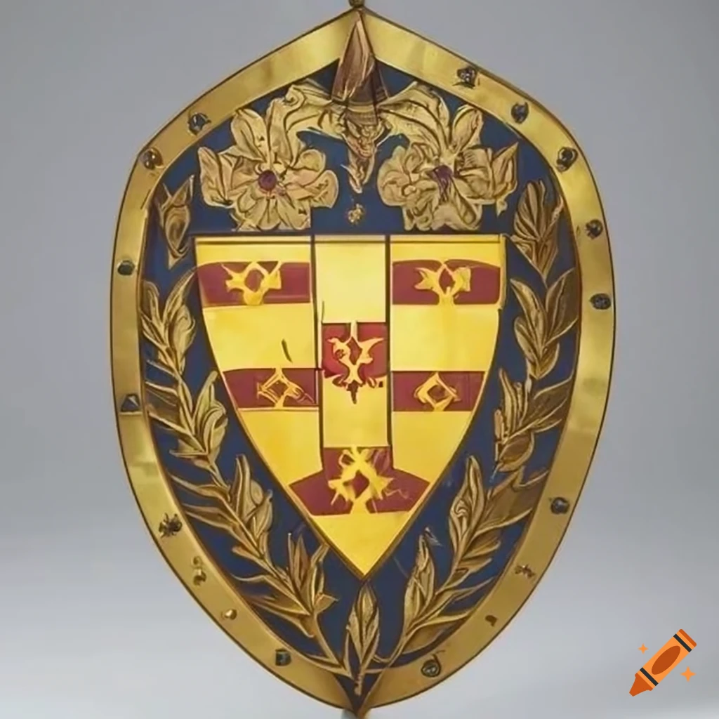 Golden emblem kite shield with laurels