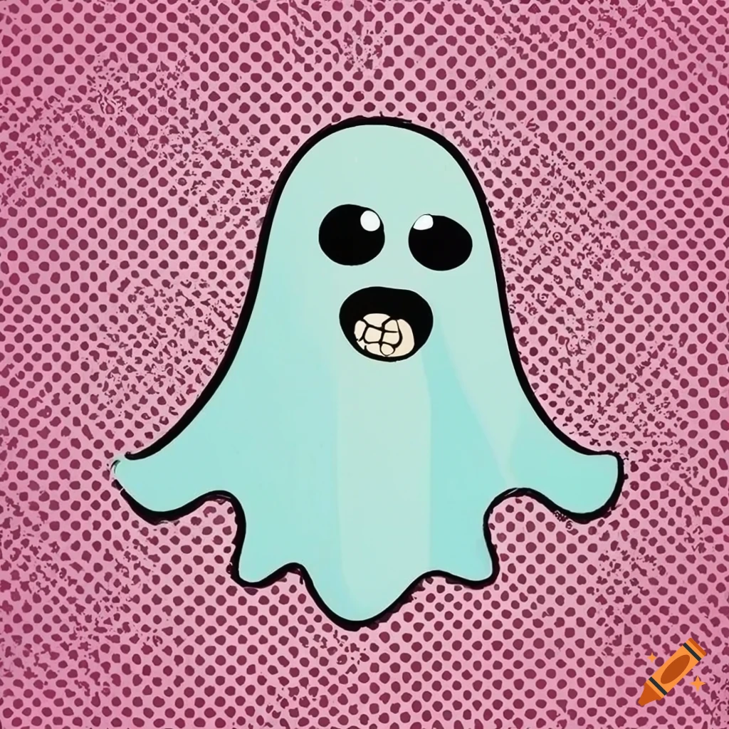 Pop art cartoon ghost sheet on Craiyon
