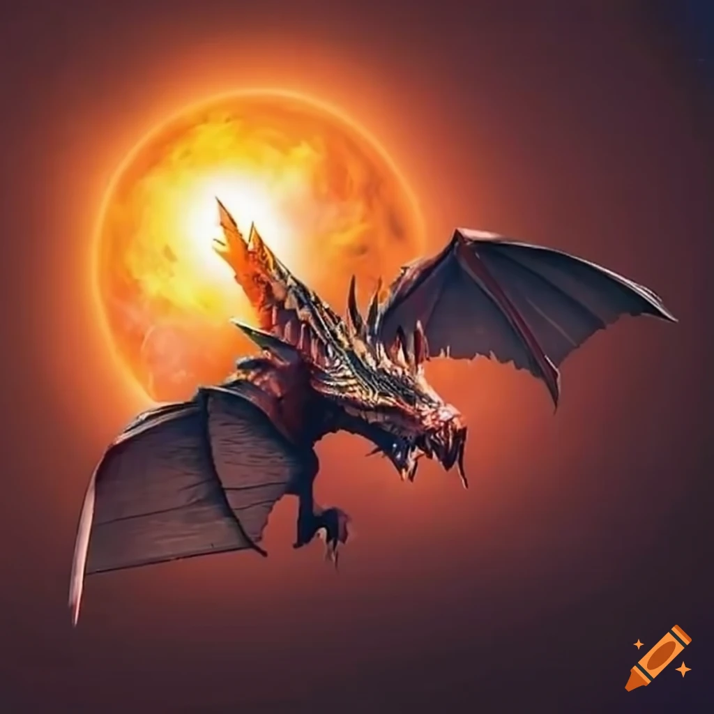 Solar dragon flying alongside a solar flare