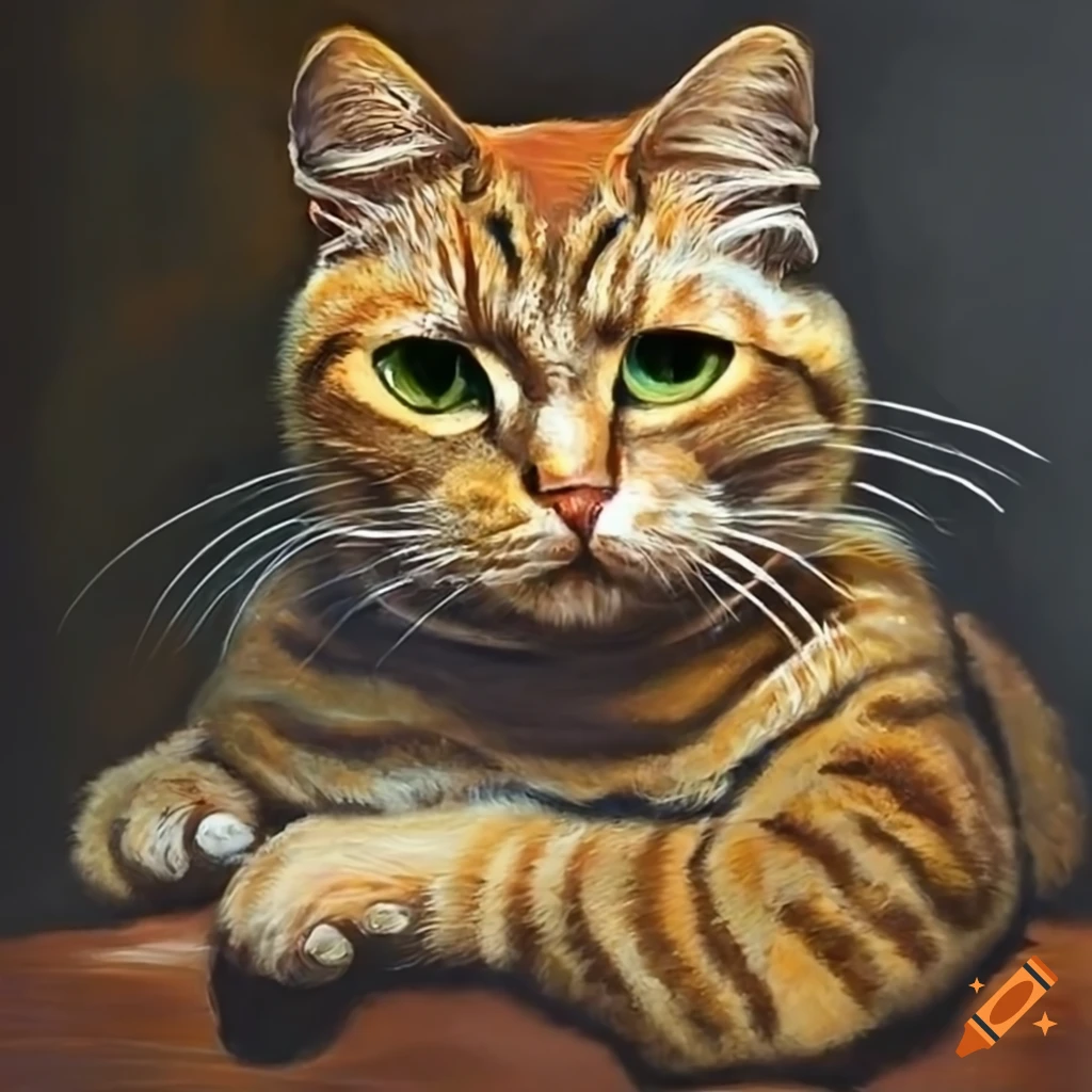 Artistic illustration of a wizard cat with a beard on Craiyon