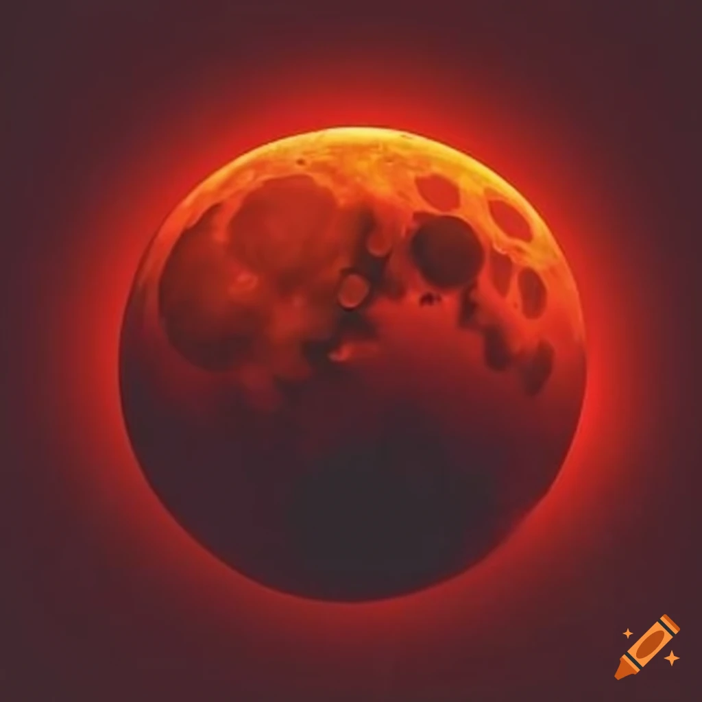 Beer label featuring a blood moon