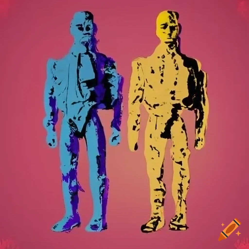 Andy warhol inspired artwork of action figures