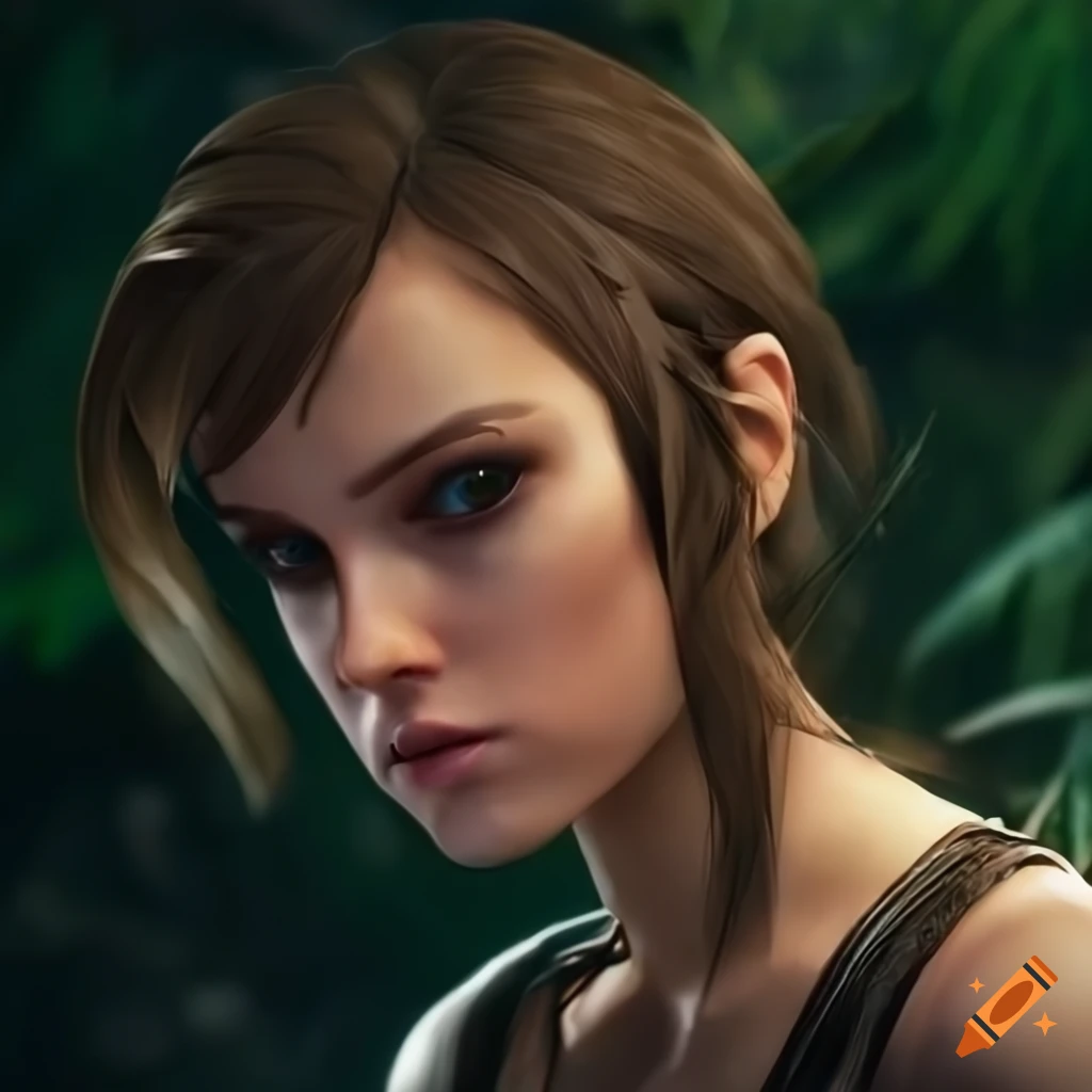 Close-up shot of a stunning young woman with detailed lighting on Craiyon