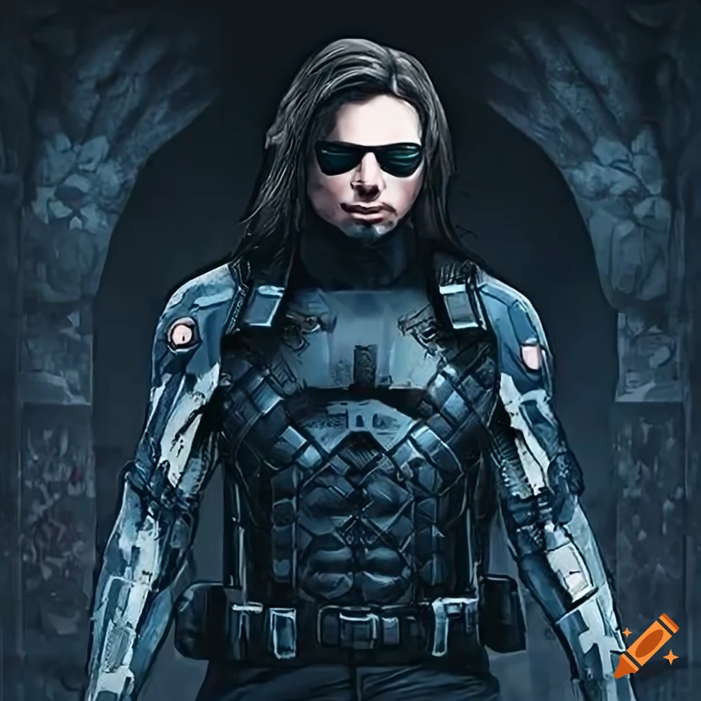 Winter soldier character on Craiyon