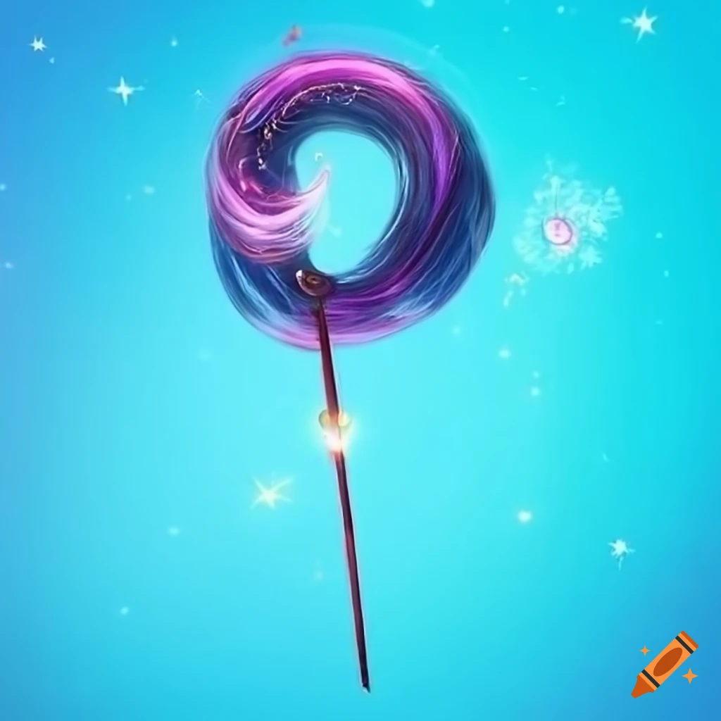 Sparkling wand on a magical banner on Craiyon