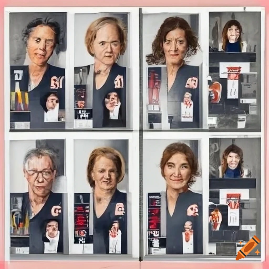 Dutch election posters displaying male and female portraits on Craiyon